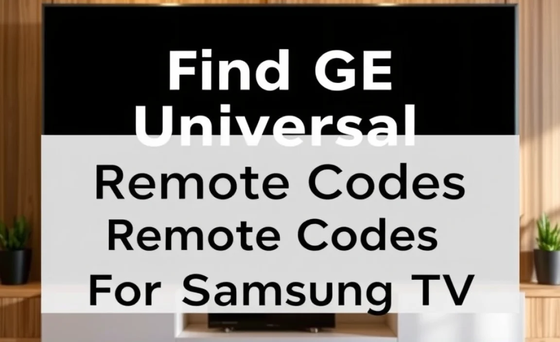 Ge Universal Remote Codes For Samsung Tv - Tablet Zoo